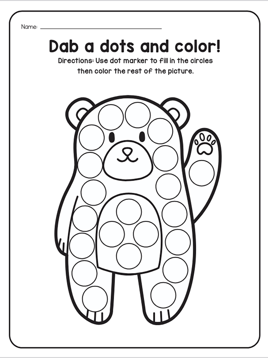 Animals Dot Marker 52 Worksheets | Kiddy Store Fortune