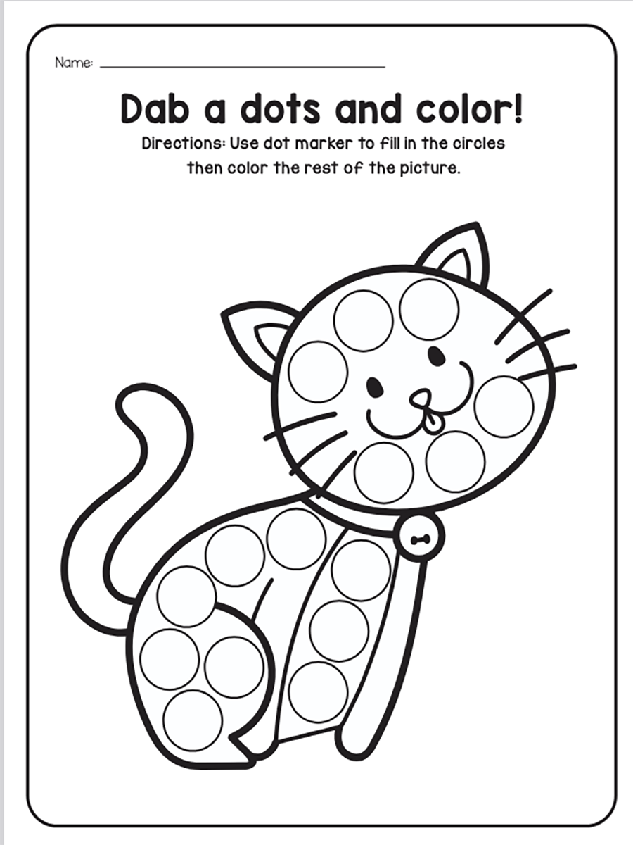 Animals Dot Marker 52 Worksheets | Kiddy Store Fortune