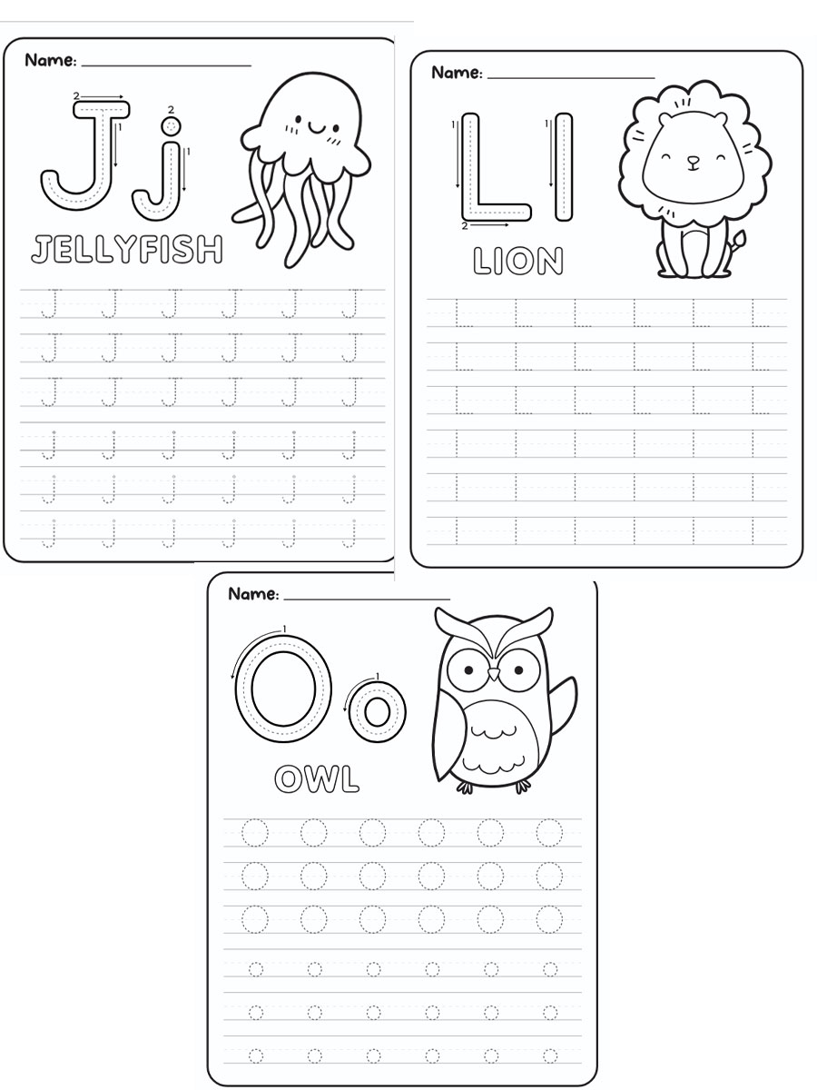 A-Z Tracing Animals Worksheets (26 Pages) | Kiddy Store Fortune